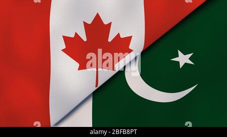 Two states flags of Pakistan and Canada. High quality business ...