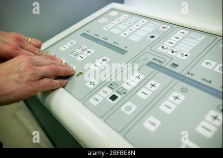 X-ray machine control panel Stock Photo - Alamy