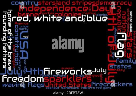 Blue word collage on white background. Abstract word cloud art Stock ...