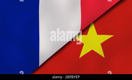 France and Vietnam two flags Stock Photo - Alamy