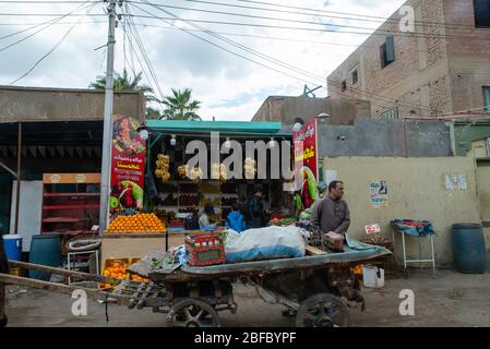 Street scene from Mit Rahina, Al Badrashin, Giza Governate, Egypt Stock ...