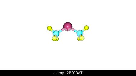 Dimethylmercury (organomercury compound), chemical structure. Skeletal ...