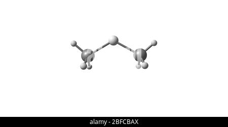 Dimethylmercury (organomercury compound), chemical structure. Skeletal ...