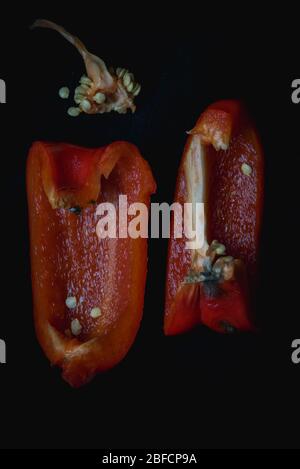 moldy of red chili pepper / Rotten red chili pepper in white background ...