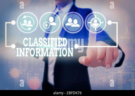 Conceptual hand writing showing Classified Information. Concept meaning ...