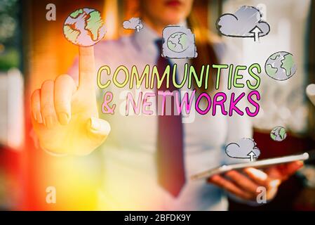 Handwriting text writing Communities And Networks. Conceptual photo ...