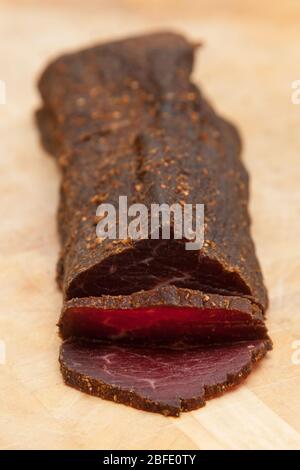Biltong, South African dried meat, Cape Town, South Africa Stock Photo ...