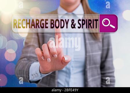 Handwriting text writing Recharge Body And Spirit. Conceptual photo ...