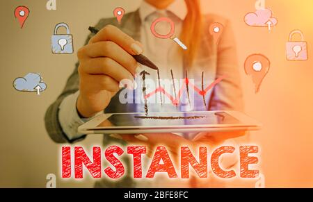 Conceptual hand writing showing Instance. Concept meaning an example or ...