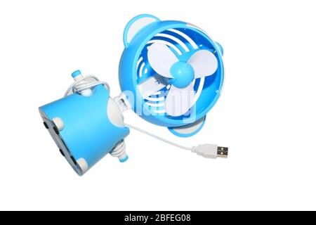 cat shaped fan on a white background, electric power fans, very small ...