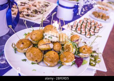 rich sandwich buffet with sliced cold cuts and ready-to-eat for guests ...