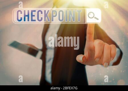 Conceptual hand writing showing Checkpoint. Concept meaning manned ...