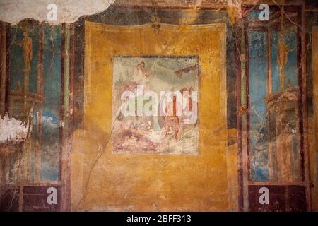 Detail of a wall fresco depicting Theseus and Ariadne in the Dining ...