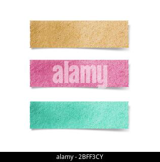Recycled paper craft stick on white background Stock Photo - Alamy
