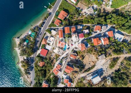 Aerial view of the village of Lepetani. Montenegro Stock Photo - Alamy