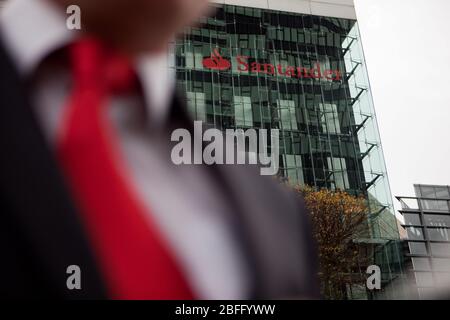 External Santander branding at 2 Triton Square offices, London Stock ...
