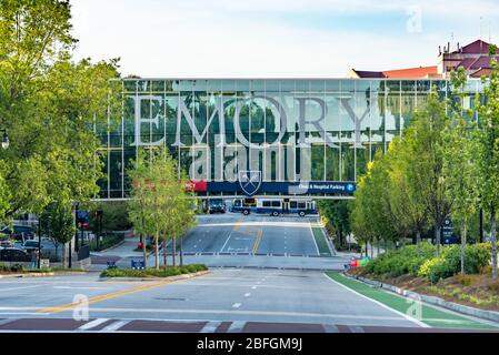 Enclosed pedestrian bridge at Emory University Hospital in Atlanta ...