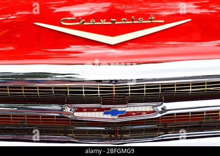 Automobiles / American made 1957 Chevolet displayed at motor show in ...
