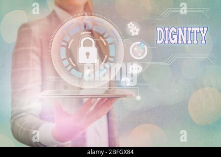 Conceptual hand writing showing Dignity. Business photo text Quality ...