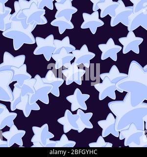 Nice cartoon star pattern with different stars icons on dark background ...