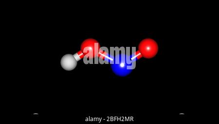 Nitrous acid or HNO2 is a weak and monobasic acid known only in ...