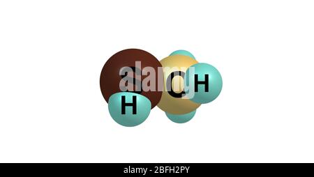 3D illustration of Methanethiol or methyl mercaptan. It is an ...