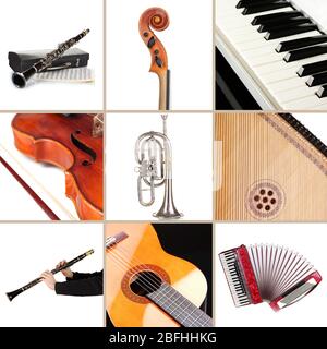Collage of musical instruments Stock Photo - Alamy