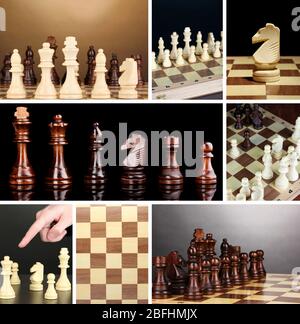 Collage of chess game Stock Photo - Alamy