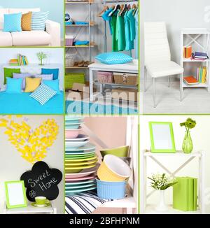 Bedroom interior design. Collage with different combinable furniture ...