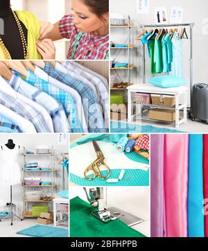 Collage of clothing designer Stock Photo - Alamy