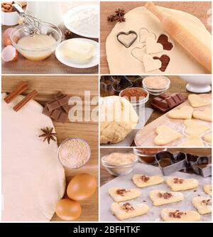 Collage of making cookies Stock Photo - Alamy