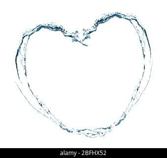 Water splashes in shape of heart, isolated on white Stock Photo - Alamy