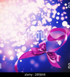 Blue color satin glowing ribbon isolated on white background Stock ...