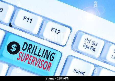 Word writing text Drilling Supervisor. Business photo showcasing in ...
