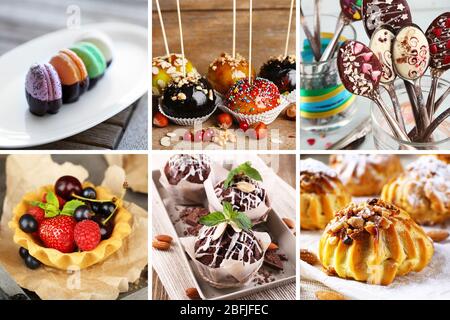 Delicious desserts collage Stock Photo - Alamy