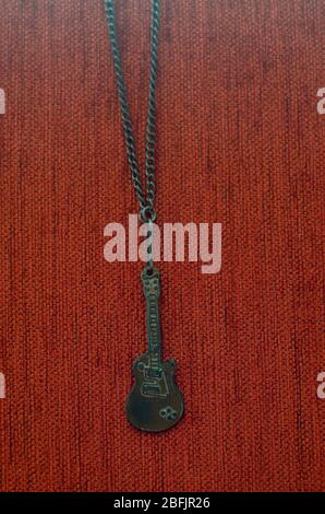Old Rusty Guitar Necklace, Vintage Rusty Guitar Necklace, Accessory ...