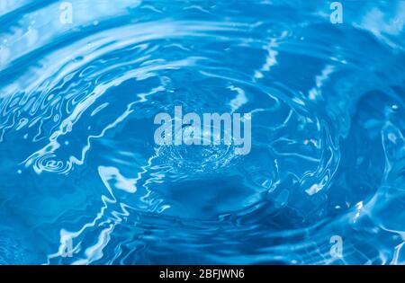 A water drop ripple on turquoise background Stock Photo - Alamy