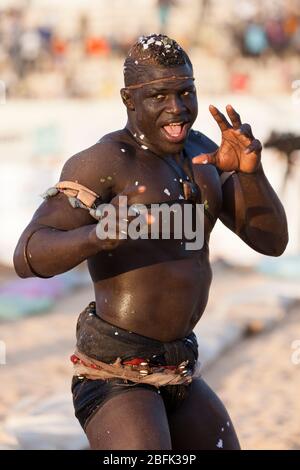 A wrestler warms up before a match in Dakar, Senegal Stock Photo - Alamy