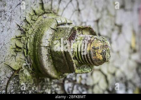 Weathered screws on a railway bridge Stock Photo - Alamy