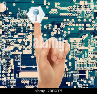 Future technology concept integrates electronics and bio-technologies ...