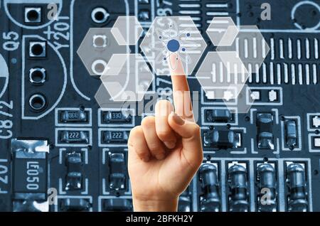 Future technology concept integrates electronics and bio-technologies ...