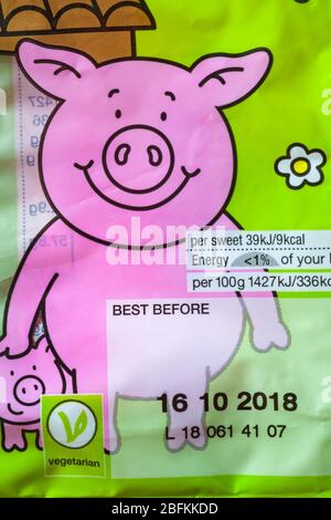 Packet of M&S percy piglets percy pig sweets opened with contents ...