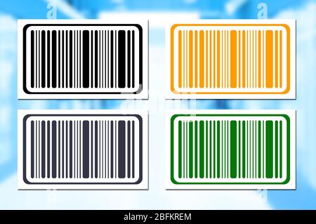 Bright bar codes on abstract background. Vector image Stock Photo - Alamy
