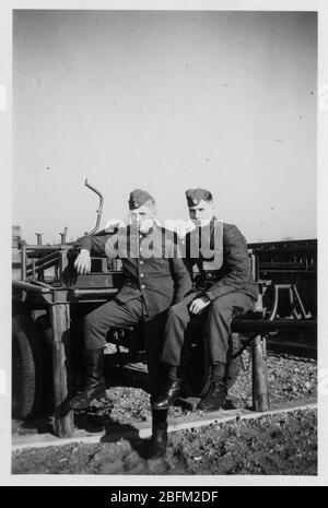 WW2 period, SS soldiers in Dresden taking the train to Belgium, Germany ...