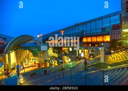 Interior of Kyoto station, the top of the Grand staircase, Daikaidan ...
