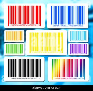 Bright bar codes on abstract background. Vector image Stock Photo - Alamy