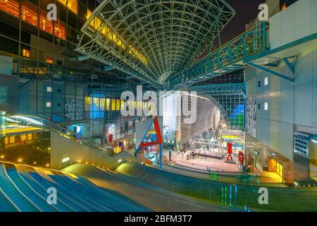 Interior of Kyoto station, the top of the Grand staircase, Daikaidan ...