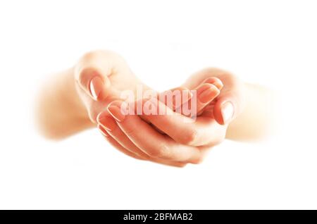 Outstretched empty hands palms up Stock Photo - Alamy