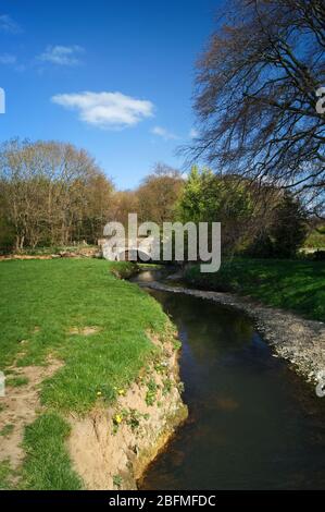 UK,South Yorkshire,Barnsley,Litherop Lane Bridge and the River Dearne ...