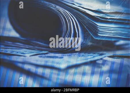 Finance concept. Twisted dollar banknotes, close up Stock Photo - Alamy